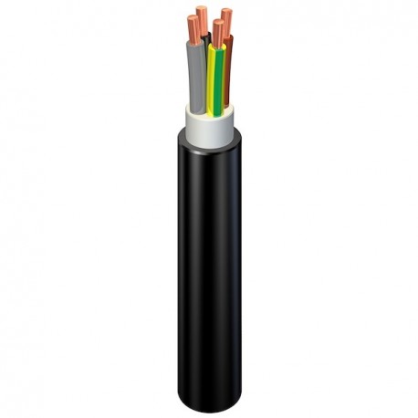 Cabo eléctrico redondo FVV H05VV-F 4G2,5mm² Preto